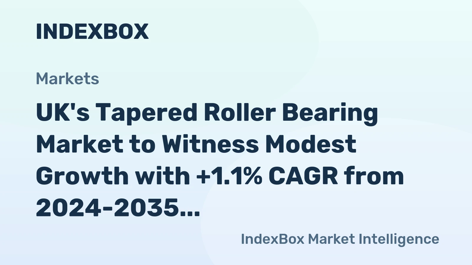 UK's Tapered Roller Bearing Market to Witness Modest Growth with +1.1% CAGR from 2024-2035