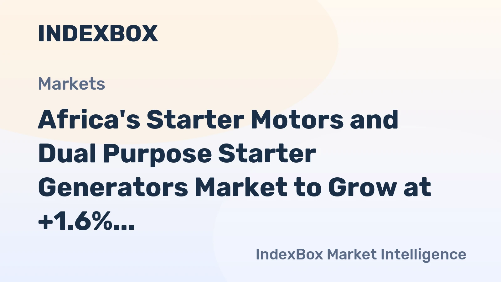 Africa's Starter Motors and Dual Purpose Starter Generators Market to Grow at +1.6% CAGR, Reaching $388M by 2035