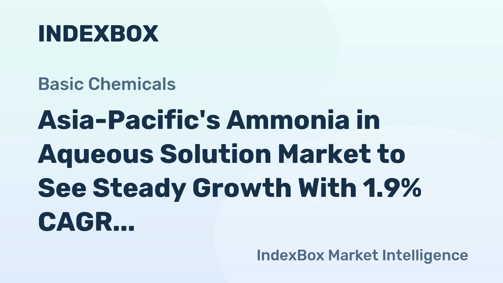 Asia-Pacific's Ammonia in Aqueous Solution Market to See Steady Growth With 1.9% CAGR Through 2035
