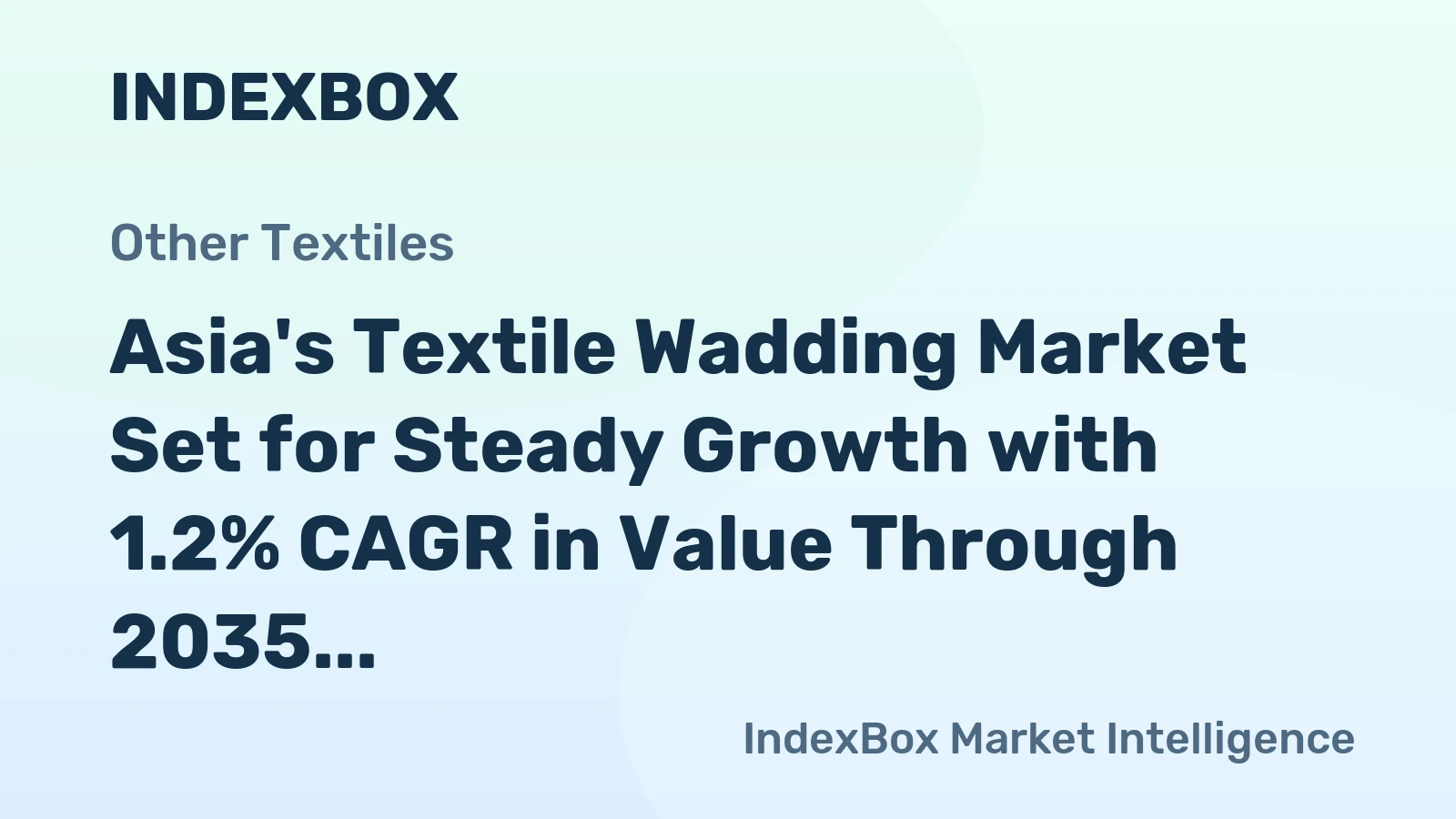 Asia's Textile Wadding Market Set for Steady Growth with 1.2% CAGR in Value Through 2035