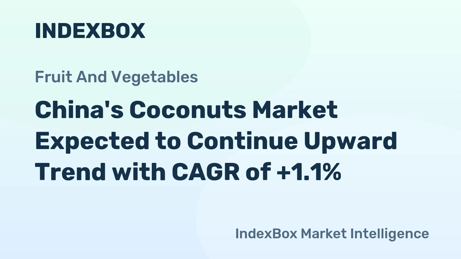 China's Coconuts Market Expected to Continue Upward Trend with CAGR of +1.1%