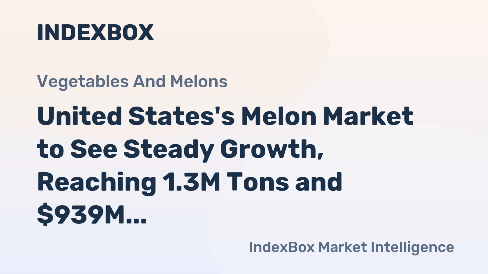 United States's Melon Market to See Steady Growth, Reaching 1.3M Tons and $939M by 2035