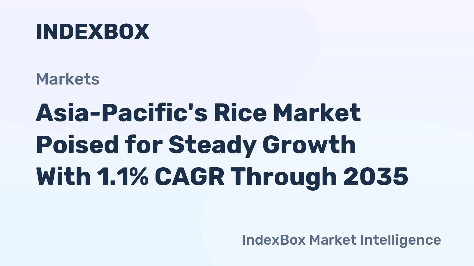 Asia-Pacific's Rice Market Poised for Steady Growth With 1.1% CAGR Through 2035