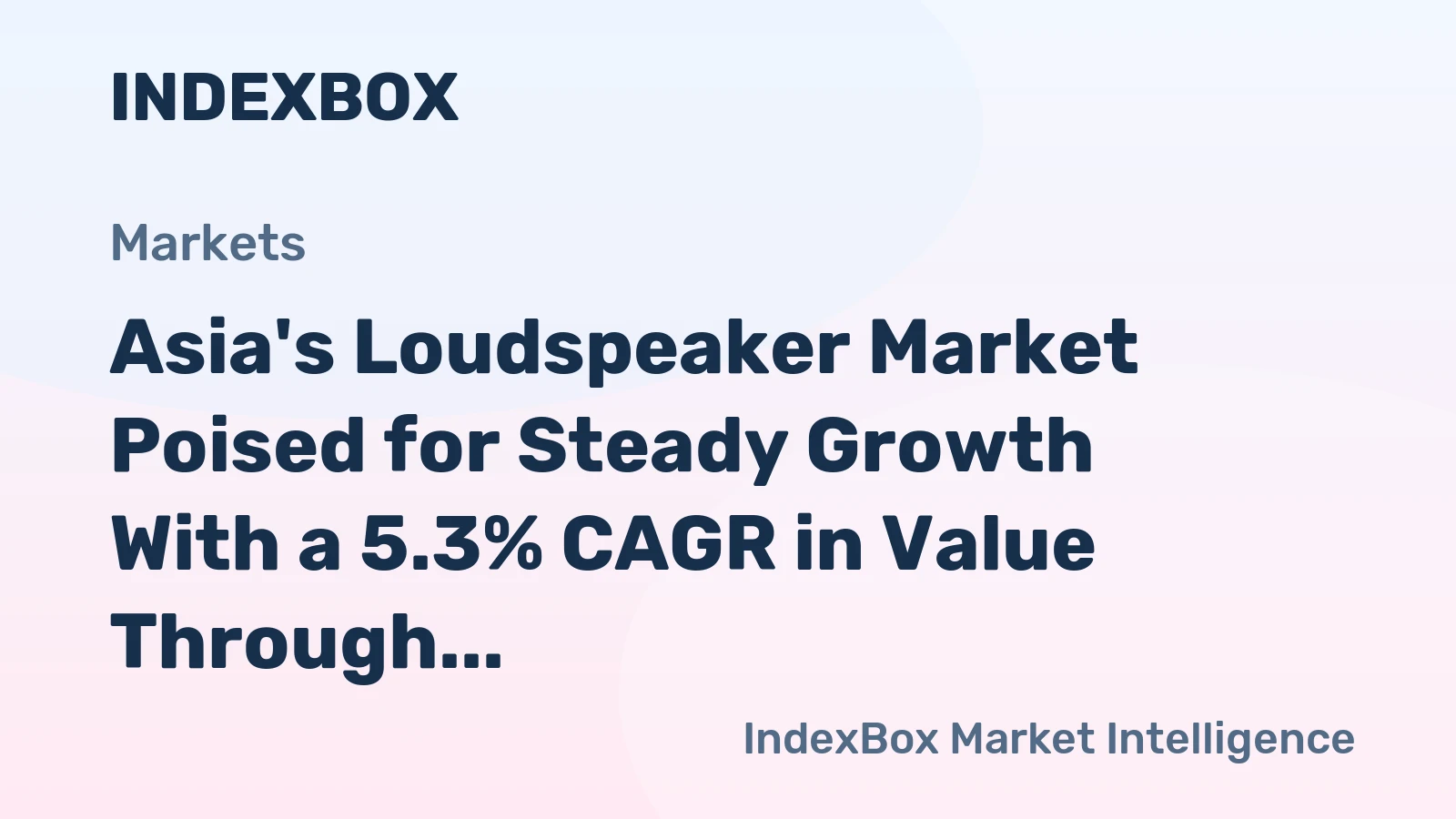 Asia's Loudspeaker Market Poised for Steady Growth With a 5.3% CAGR in Value Through 2035