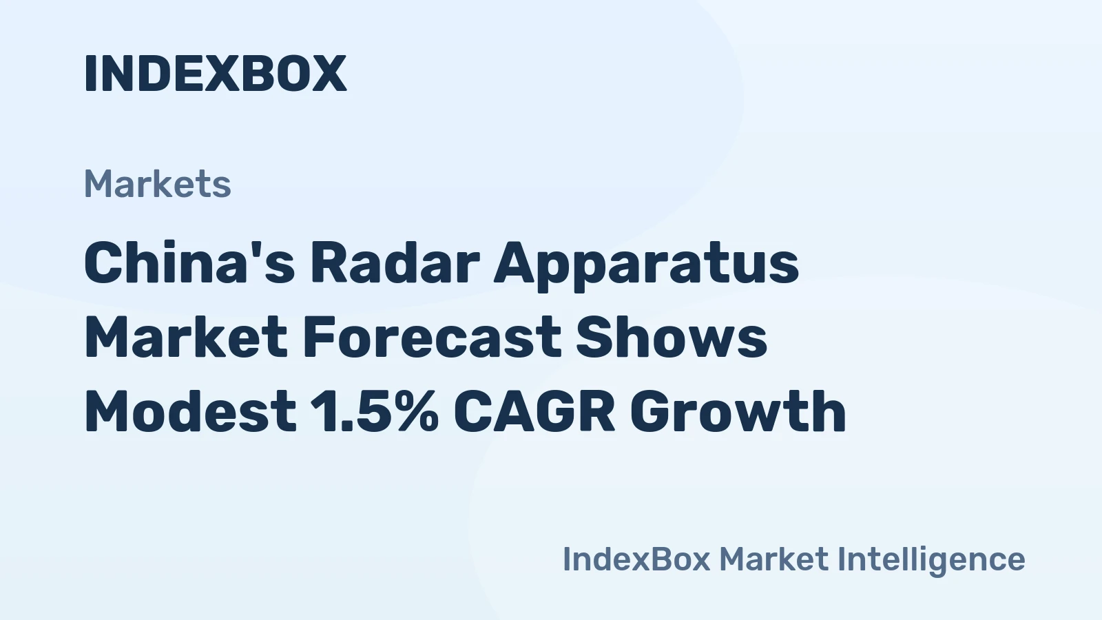 China's Radar Apparatus Market Forecast Shows Modest 1.5% CAGR Growth