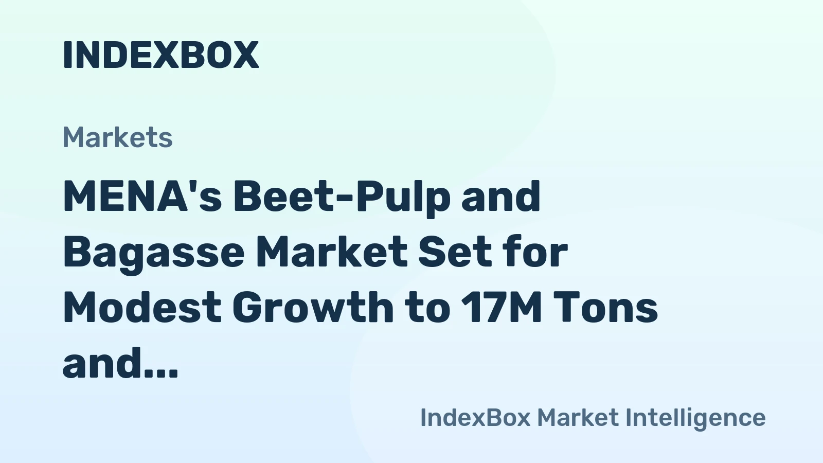 MENA's Beet-Pulp and Bagasse Market Set for Modest Growth to 17M Tons and $4B