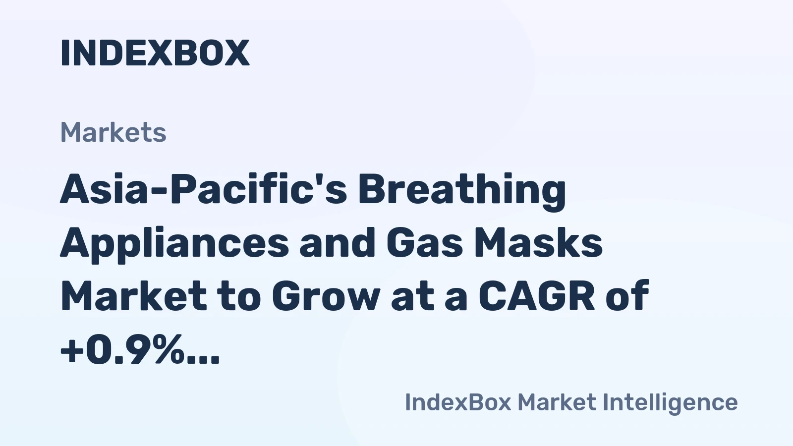 Asia-Pacific's Breathing Appliances and Gas Masks Market to Grow at a CAGR of +0.9% from 2024-2035, Reaching $14.2B by 2035