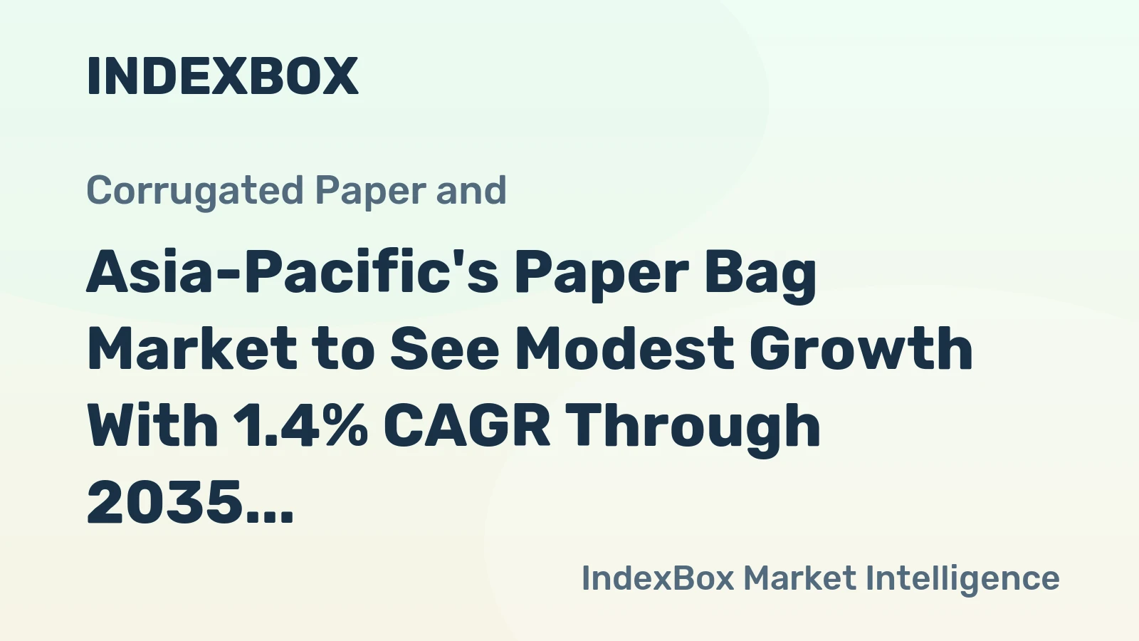 Asia-Pacific's Paper Bag Market to See Modest Growth With 1.4% CAGR Through 2035