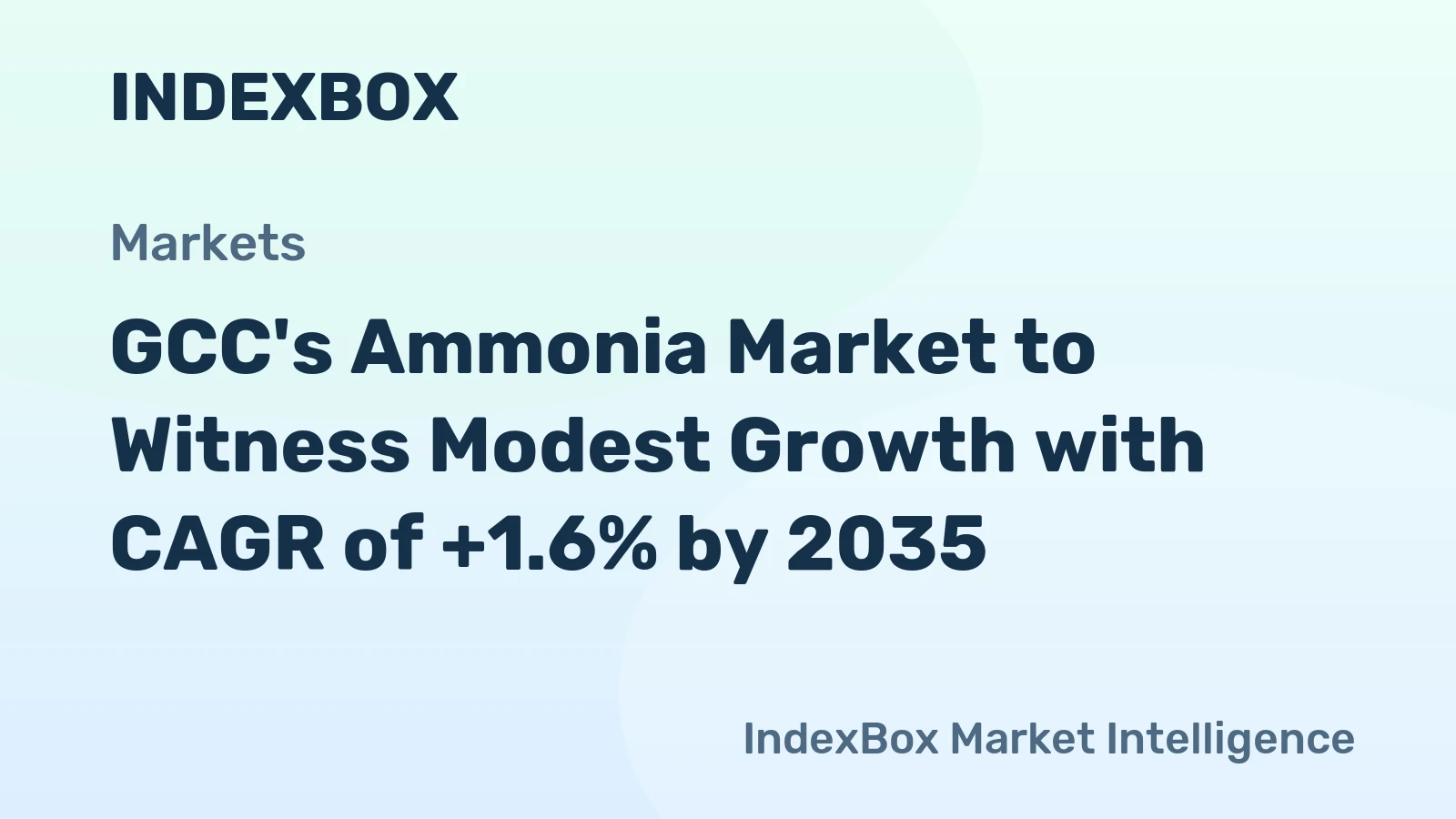 GCC's Ammonia Market to Witness Modest Growth with CAGR of +1.6% by 2035