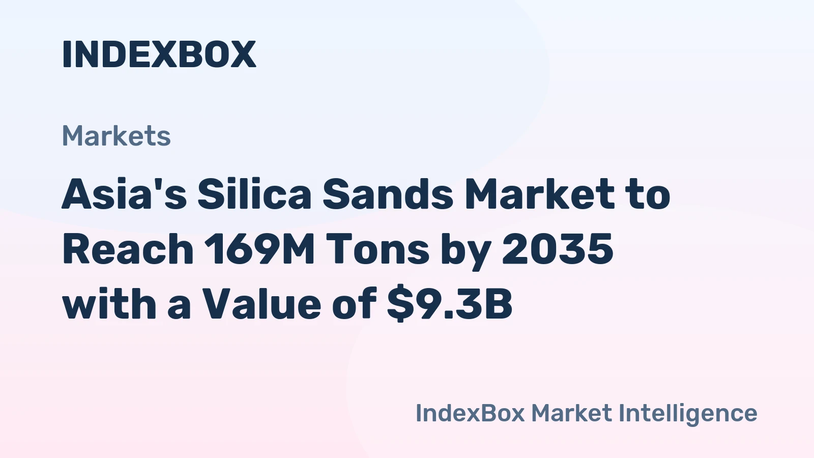 Asia's Silica Sands Market to Reach 169M Tons by 2035 with a Value of $9.3B