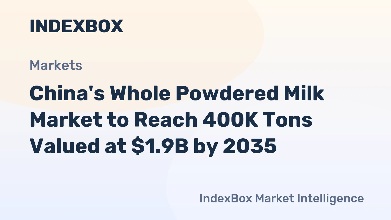 China's Whole Powdered Milk Market to Reach 400K Tons Valued at $1.9B by 2035
