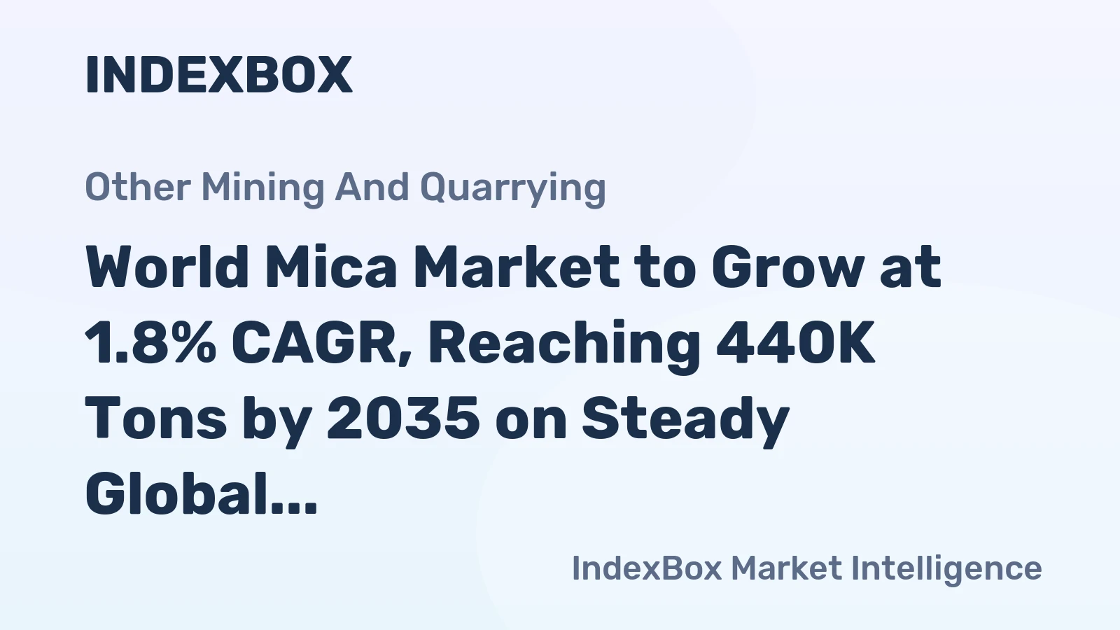 World Mica Market to Grow at 1.8% CAGR, Reaching 440K Tons by 2035 on Steady Global Demand