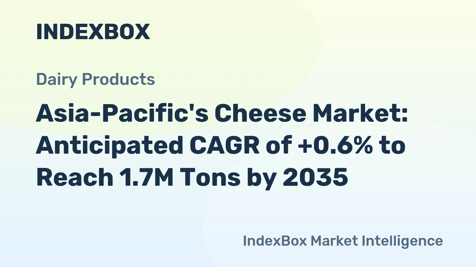 Asia-Pacific's Cheese Market: Anticipated CAGR of +0.6% to Reach 1.7M Tons by 2035
