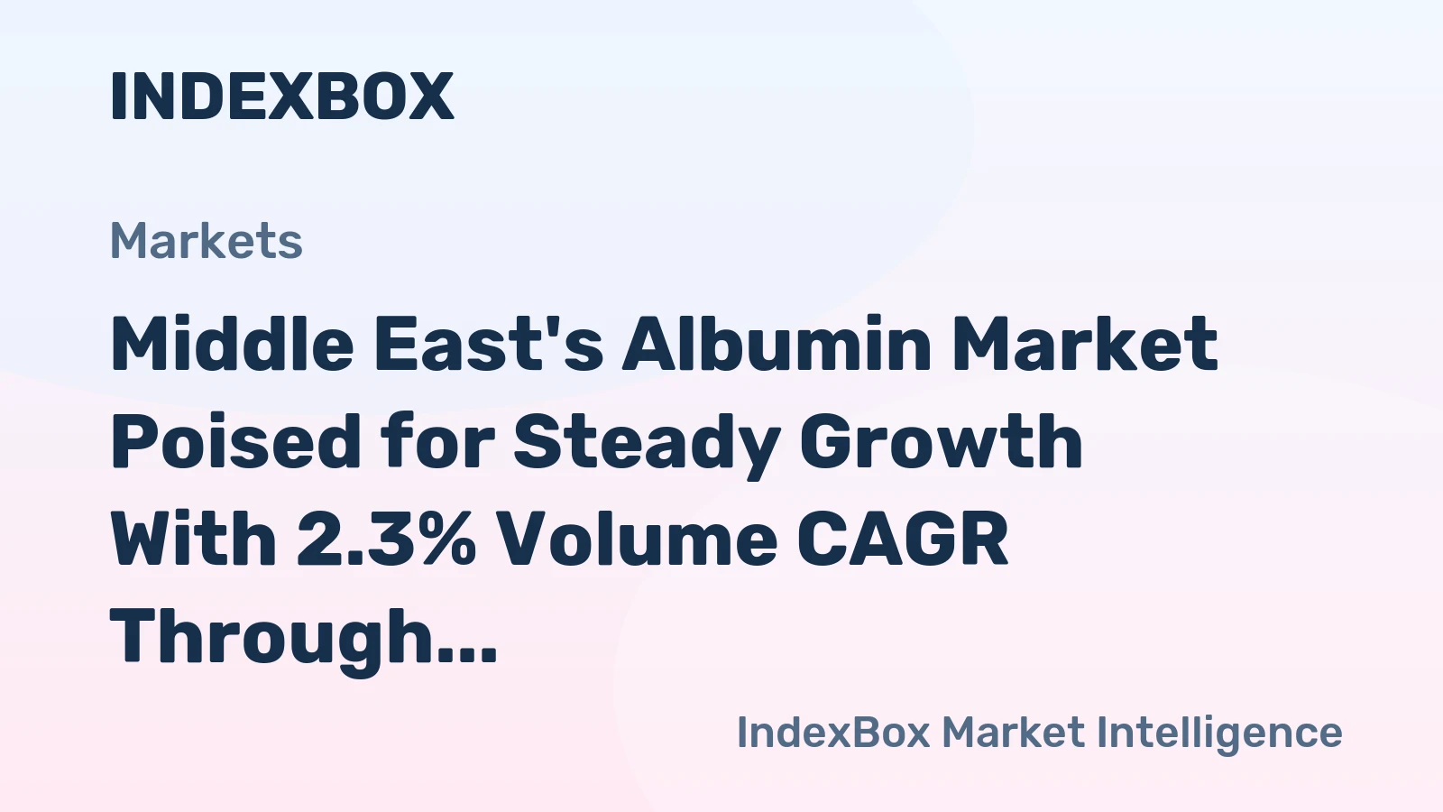 Middle East's Albumin Market Poised for Steady Growth With 2.3% Volume CAGR Through 2035