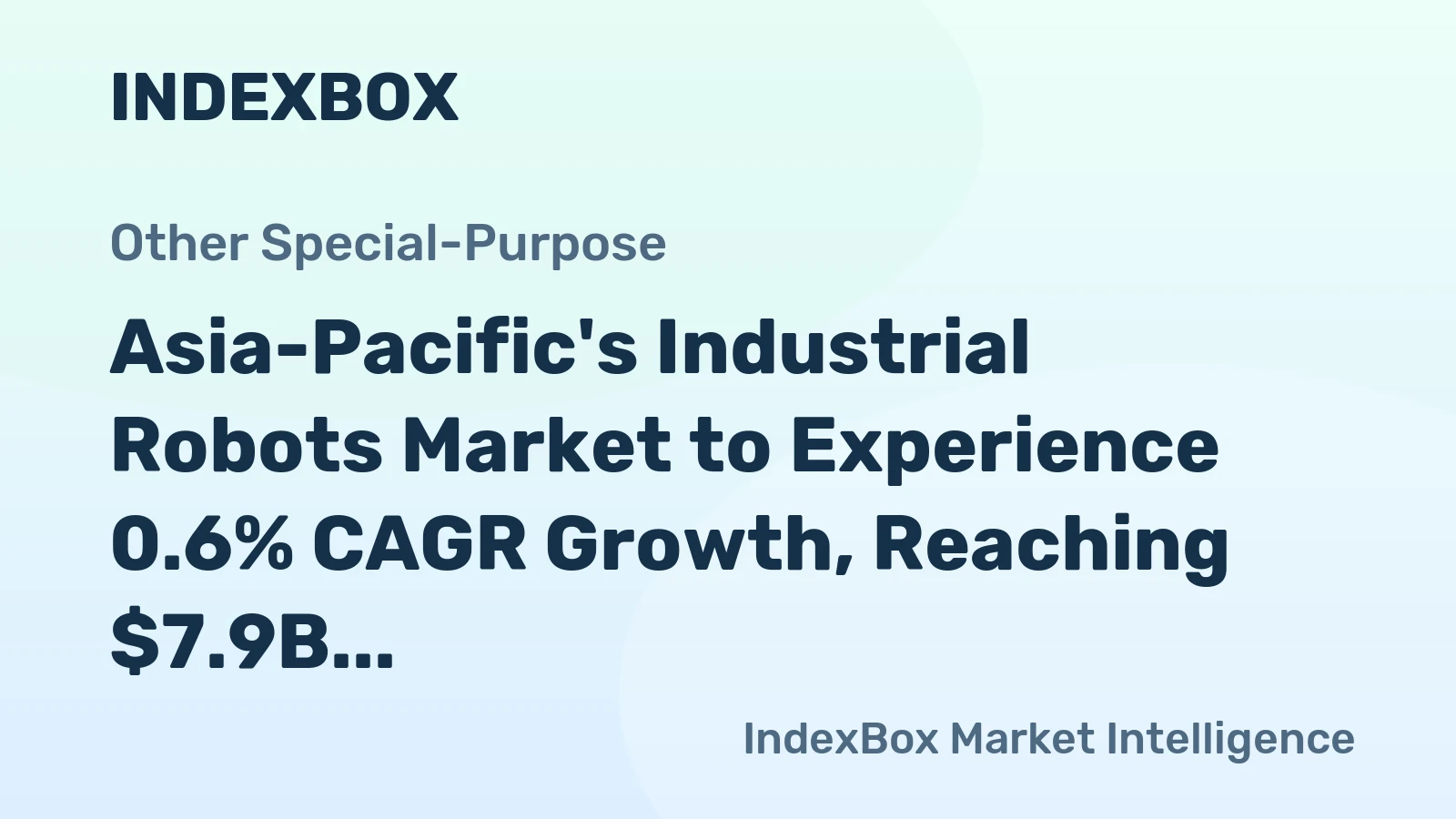 Asia-Pacific's Industrial Robots Market to Experience 0.6% CAGR Growth, Reaching $7.9B by 2035