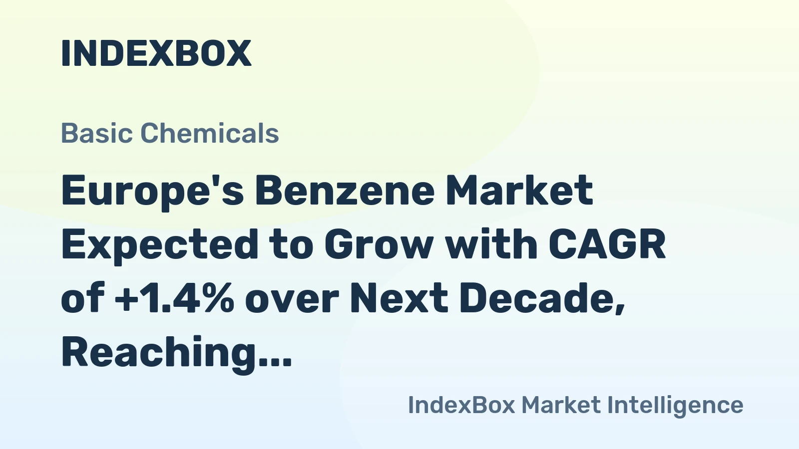 Europe's Benzene Market Expected to Grow with CAGR of +1.4% over Next Decade, Reaching $14.9B by 2035
