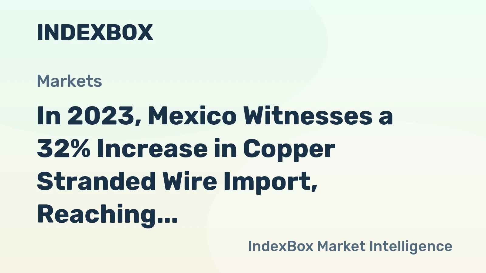 In 2023, Mexico Witnesses a 32% Increase in Copper Stranded Wire Import, Reaching $289 Million