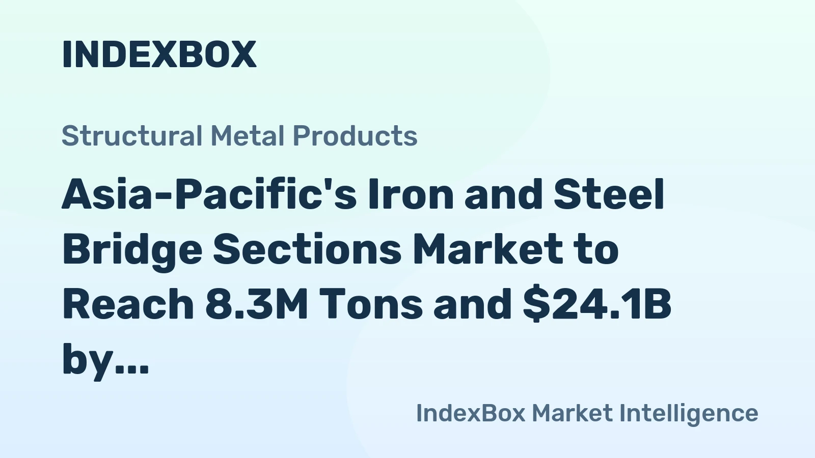 Asia-Pacific's Iron and Steel Bridge Sections Market to Reach 8.3M Tons and $24.1B by 2035