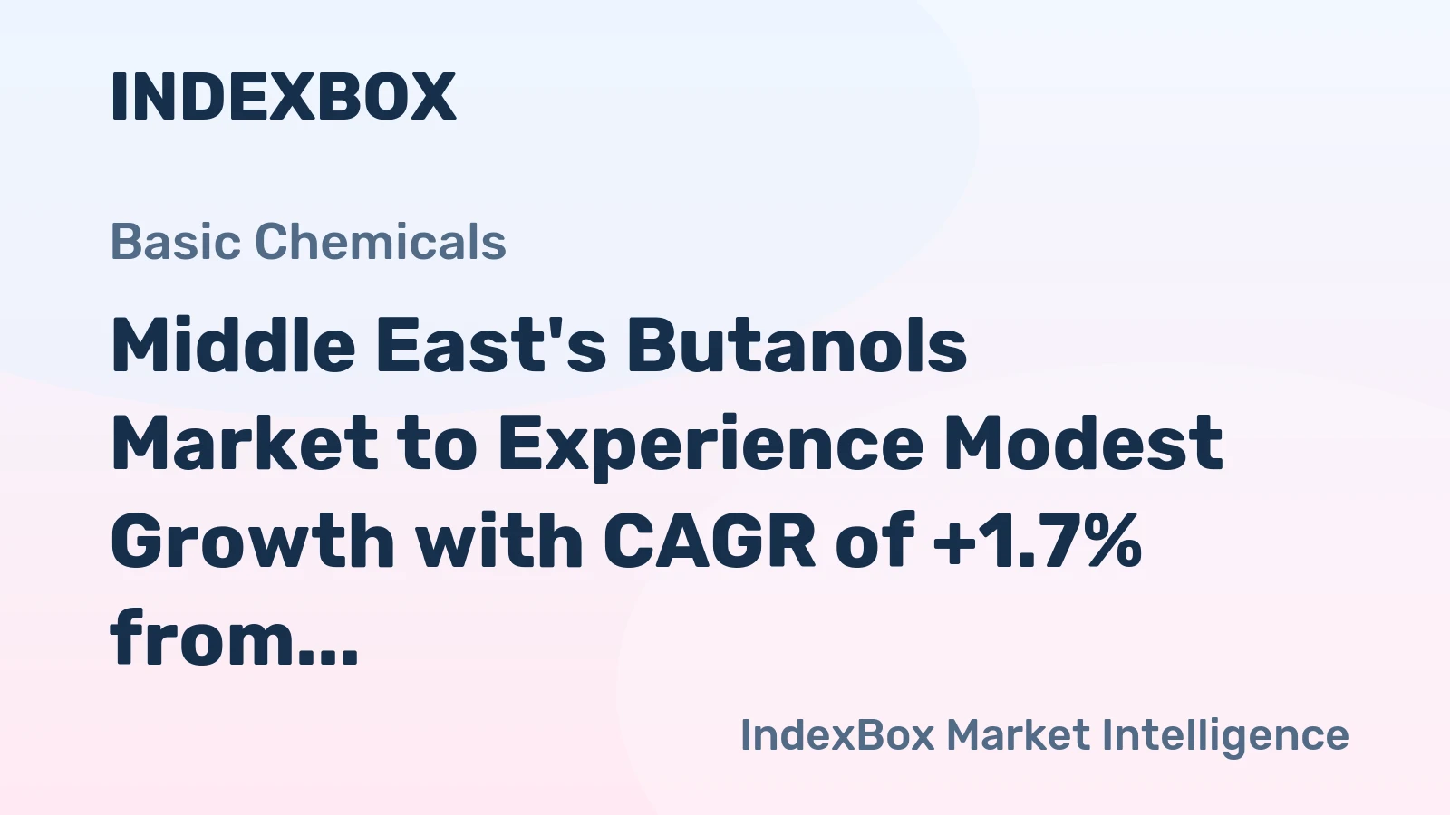 Middle East's Butanols Market to Experience Modest Growth with CAGR of +1.7% from 2024 to 2035