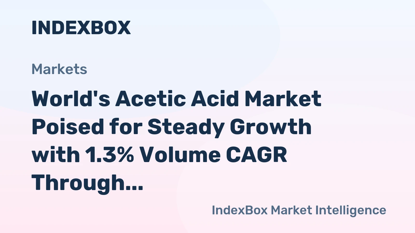 World's Acetic Acid Market Poised for Steady Growth with 1.3% Volume CAGR Through 2035