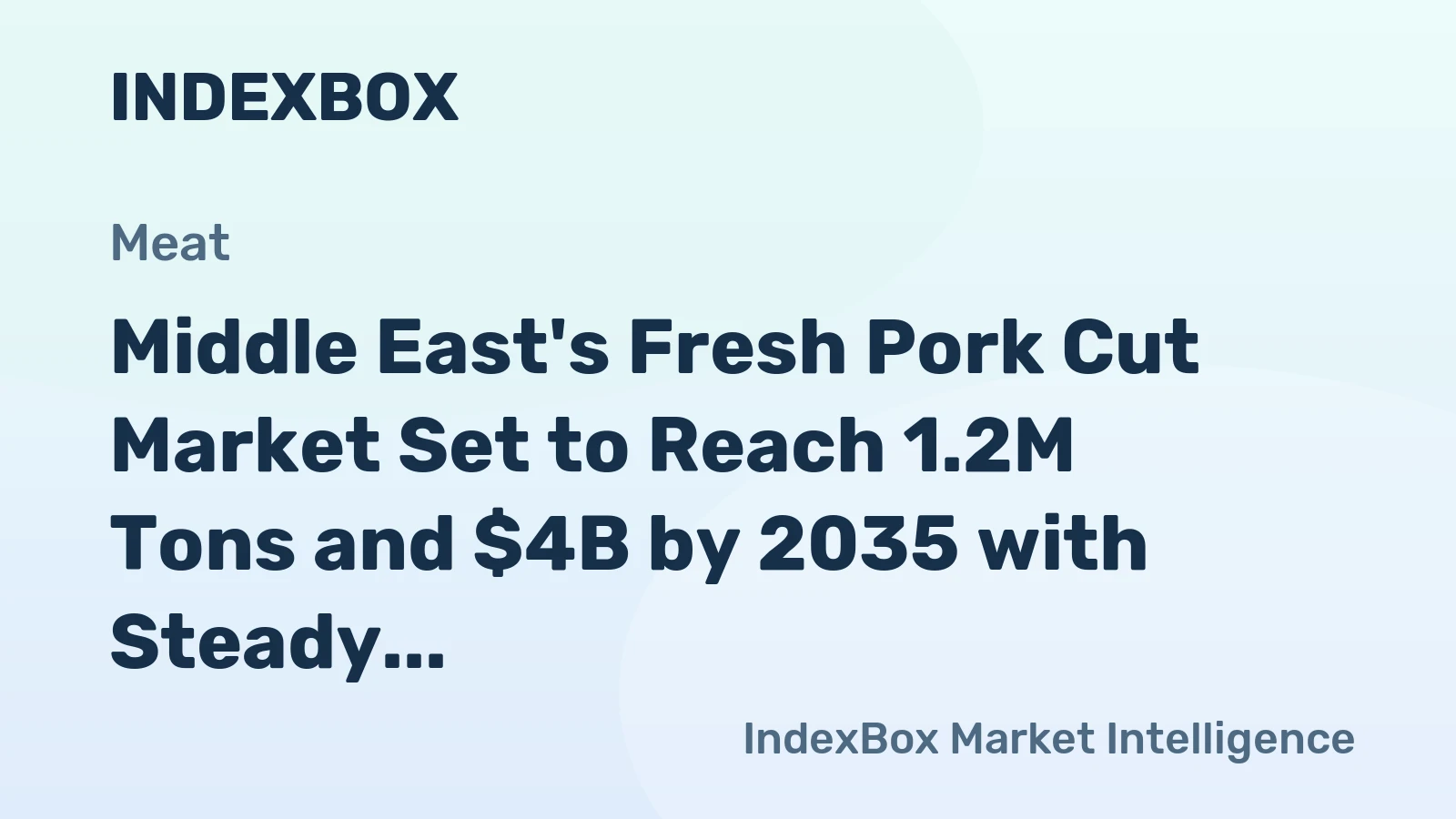 Middle East's Fresh Pork Cut Market Set to Reach 1.2M Tons and $4B by 2035 with Steady Growth