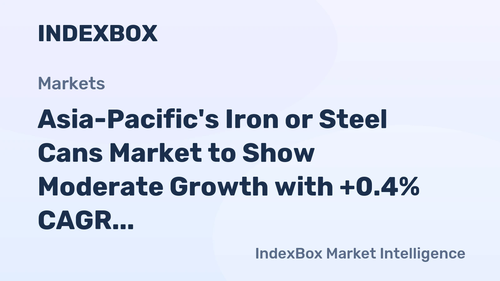 Asia-Pacific's Iron or Steel Cans Market to Show Moderate Growth with +0.4% CAGR from 2024 to 2035