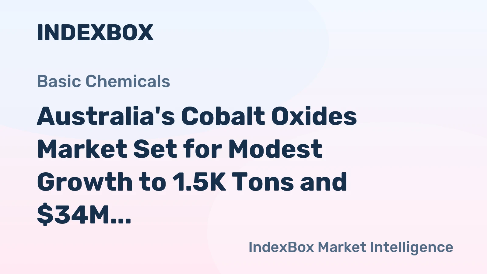 Australia's Cobalt Oxides Market Set for Modest Growth to 1.5K Tons and $34M by 2035