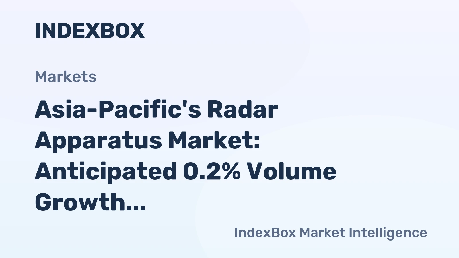 Asia-Pacific's Radar Apparatus Market: Anticipated 0.2% Volume Growth to 17M Units and 1.4% Value Growth to $18.9B by 2035