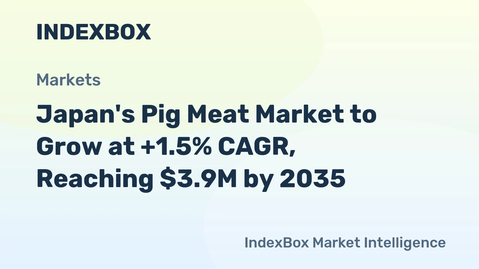 Japan's Pig Meat Market to Grow at +1.5% CAGR, Reaching $3.9M by 2035
