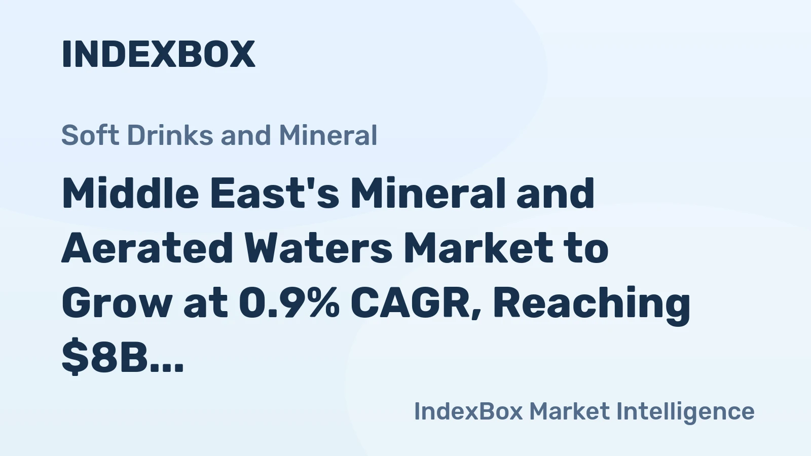 Middle East's Mineral and Aerated Waters Market to Grow at 0.9% CAGR, Reaching $8B by 2035