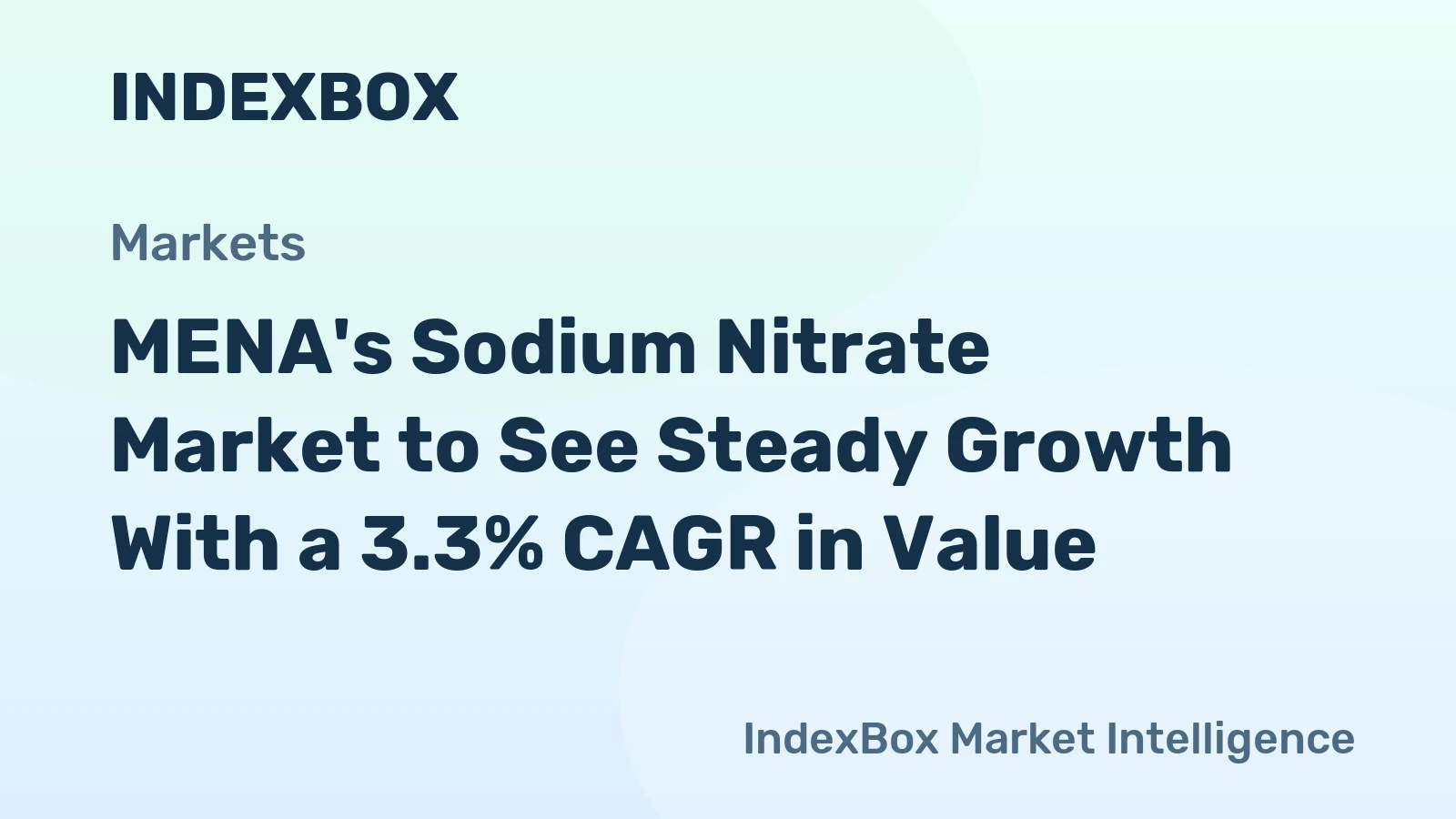 MENA's Sodium Nitrate Market to See Steady Growth With a 3.3% CAGR in Value