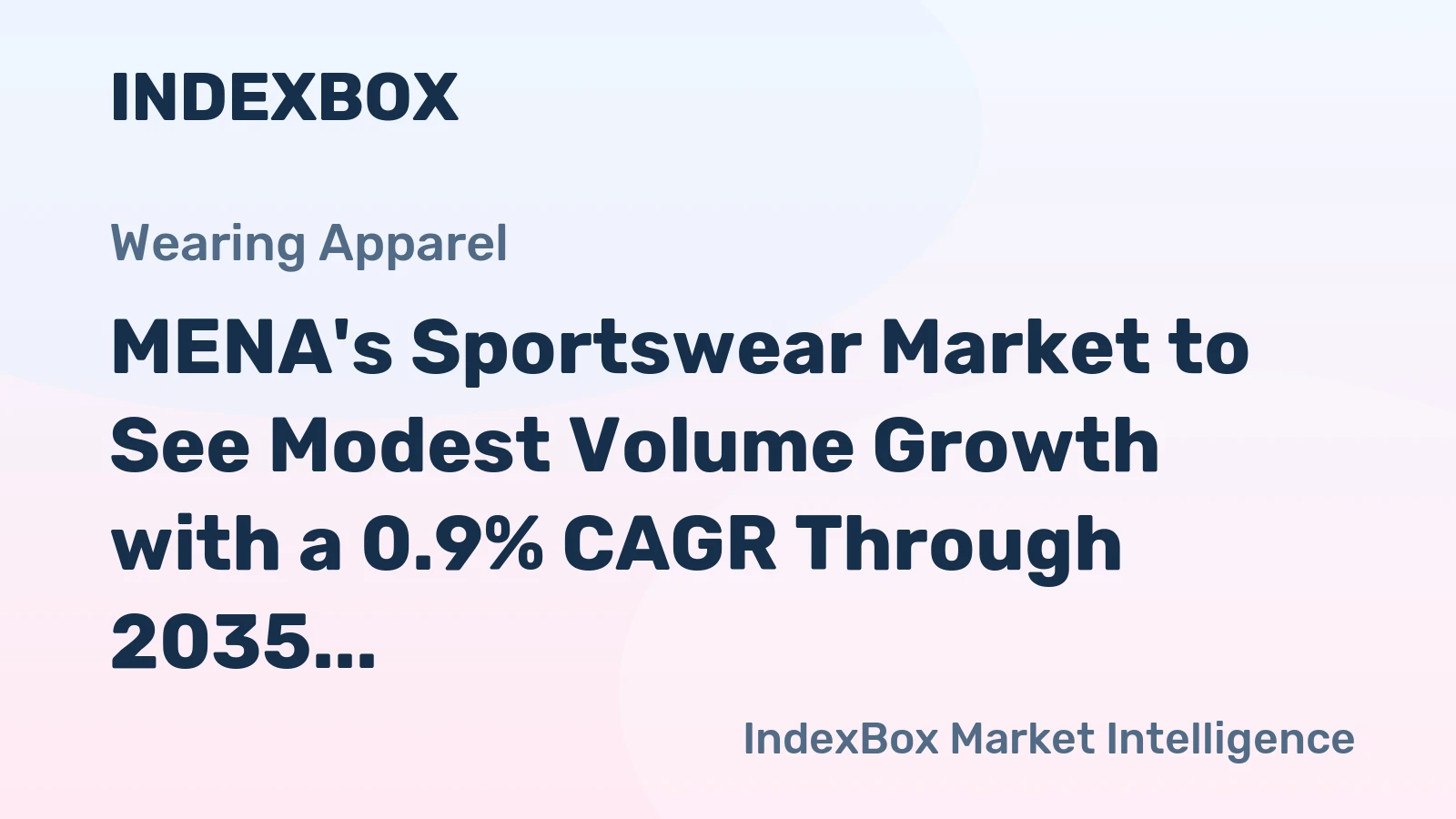 MENA's Sportswear Market to See Modest Volume Growth with a 0.9% CAGR Through 2035
