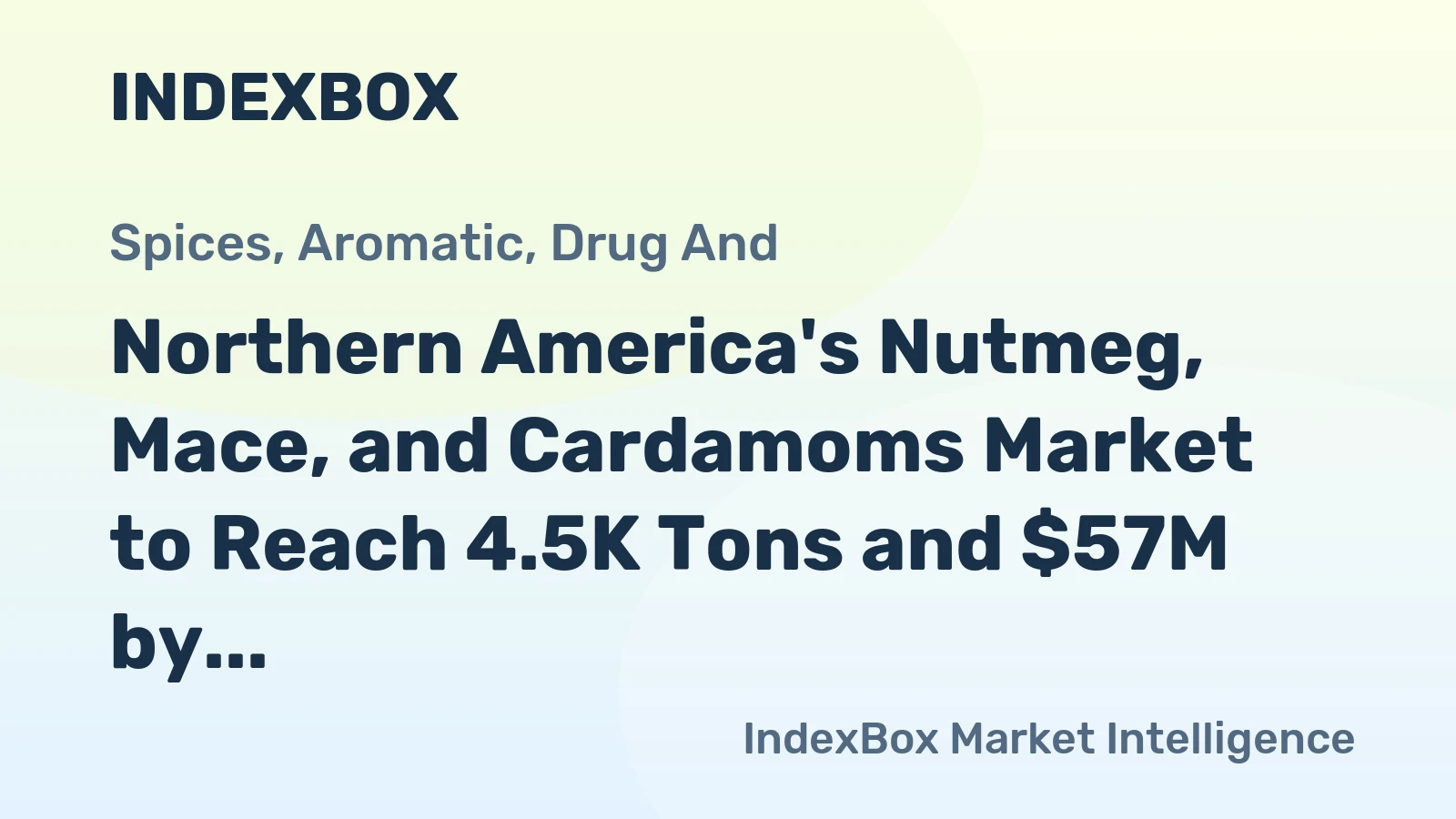 Northern America's Nutmeg, Mace, and Cardamoms Market to Reach 4.5K Tons and $57M by 2035