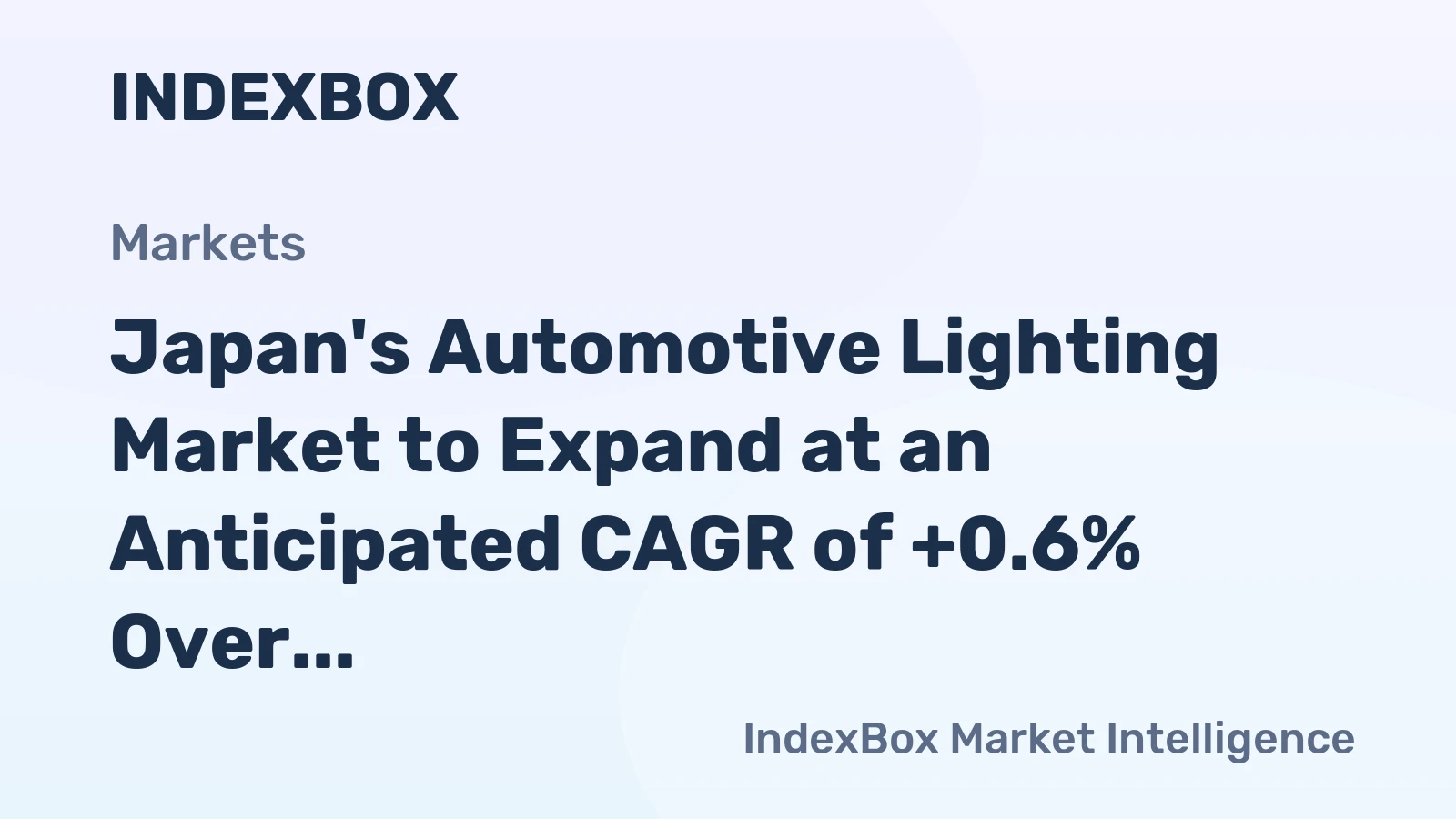Japan's Automotive Lighting Market to Expand at an Anticipated CAGR of +0.6% Over Next Decade