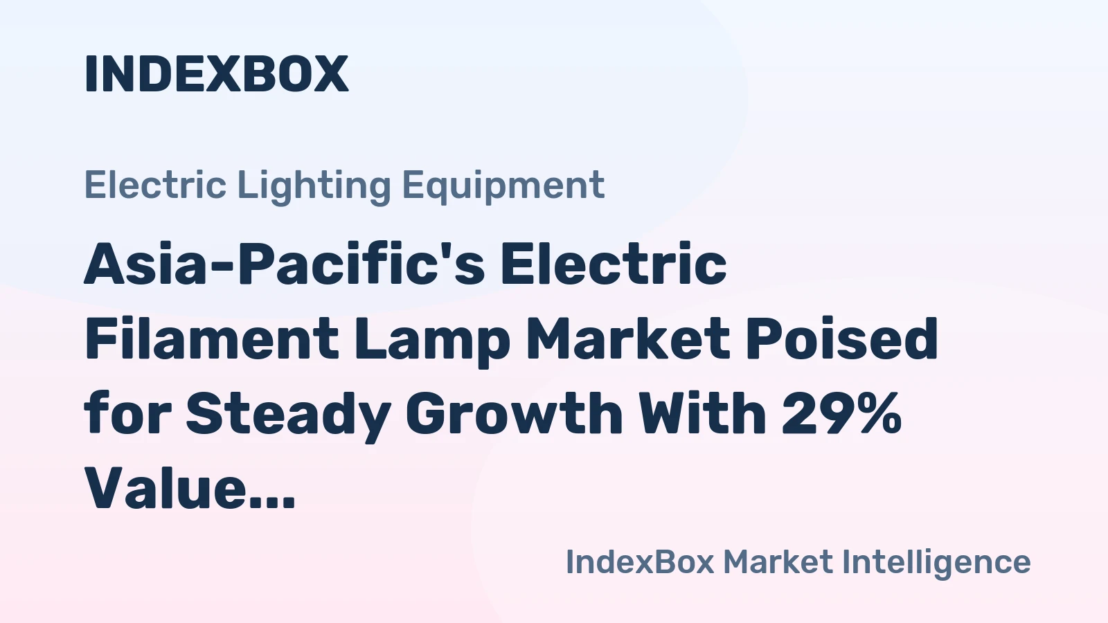 Asia-Pacific's Electric Filament Lamp Market Poised for Steady Growth With 29% Value CAGR Through 2035