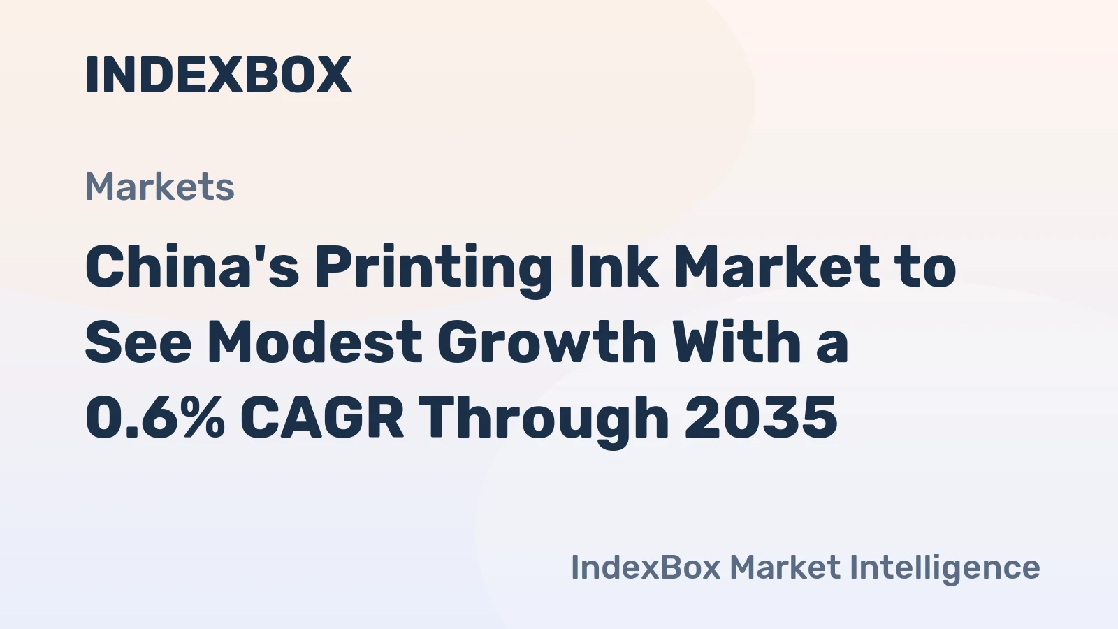 China's Printing Ink Market to See Modest Growth With a 0.6% CAGR Through 2035