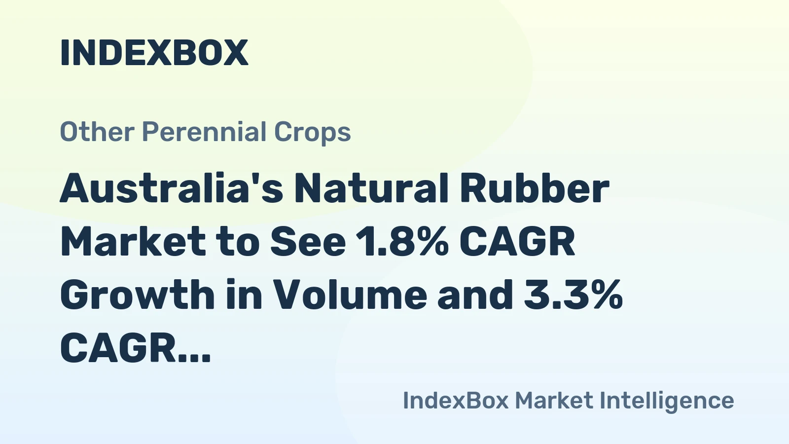 Australia's Natural Rubber Market to See 1.8% CAGR Growth in Volume and 3.3% CAGR Growth in Value by 2035