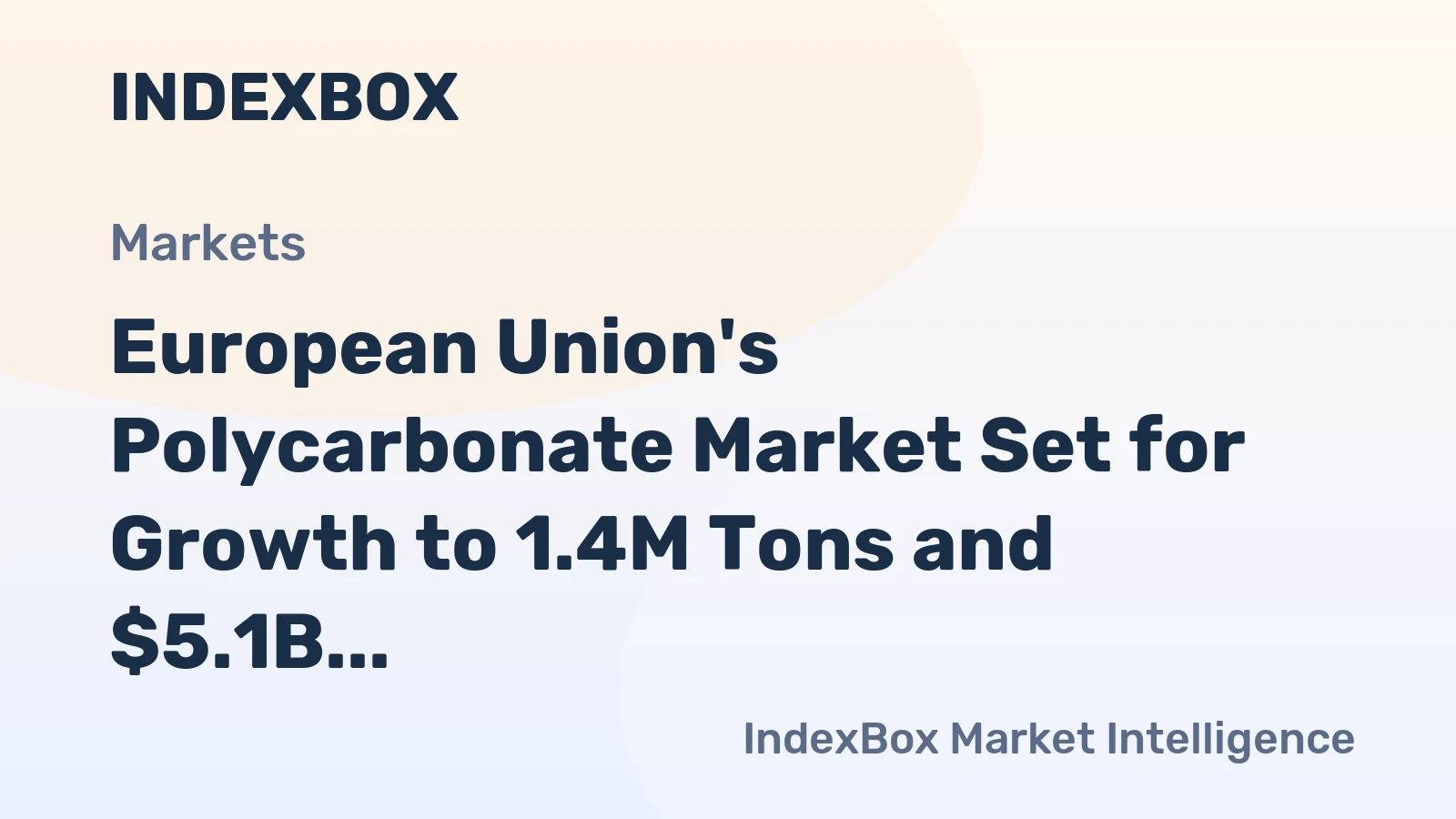 European Union's Polycarbonate Market Set for Growth to 1.4M Tons and $5.1B by 2035