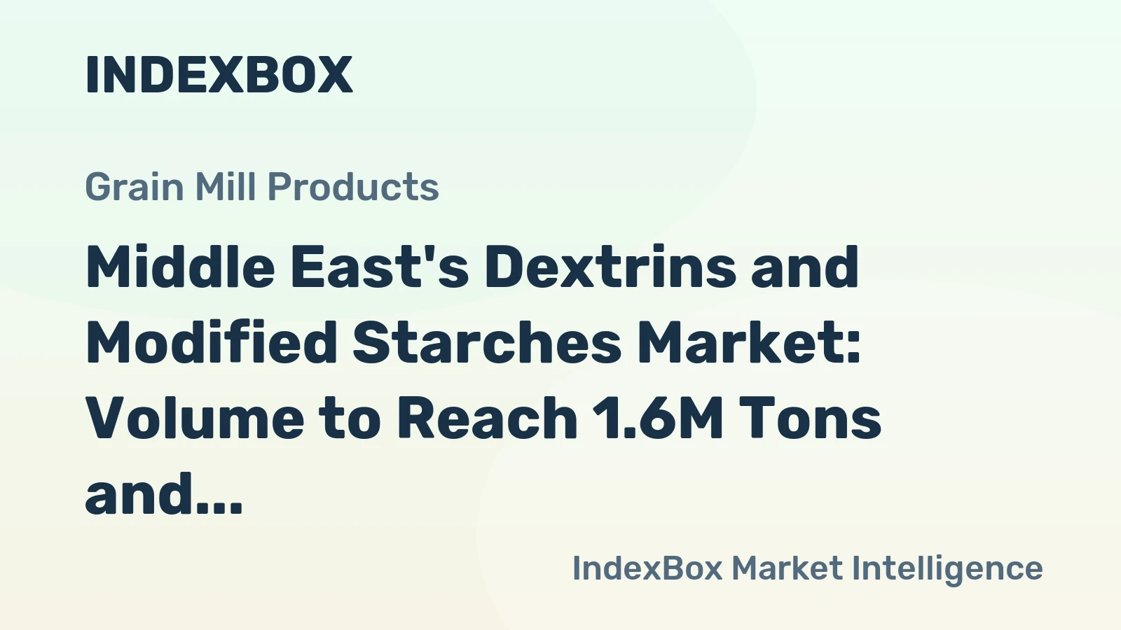 Middle East's Dextrins and Modified Starches Market: Volume to Reach 1.6M Tons and Value to Hit $1.5B by 2035