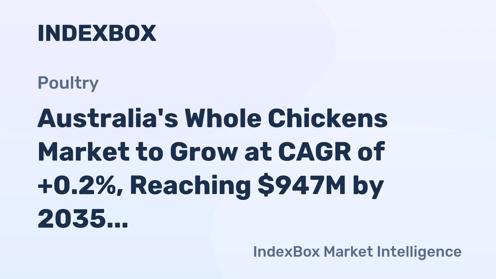 Australia's Whole Chickens Market to Grow at CAGR of +0.2%, Reaching $947M by 2035