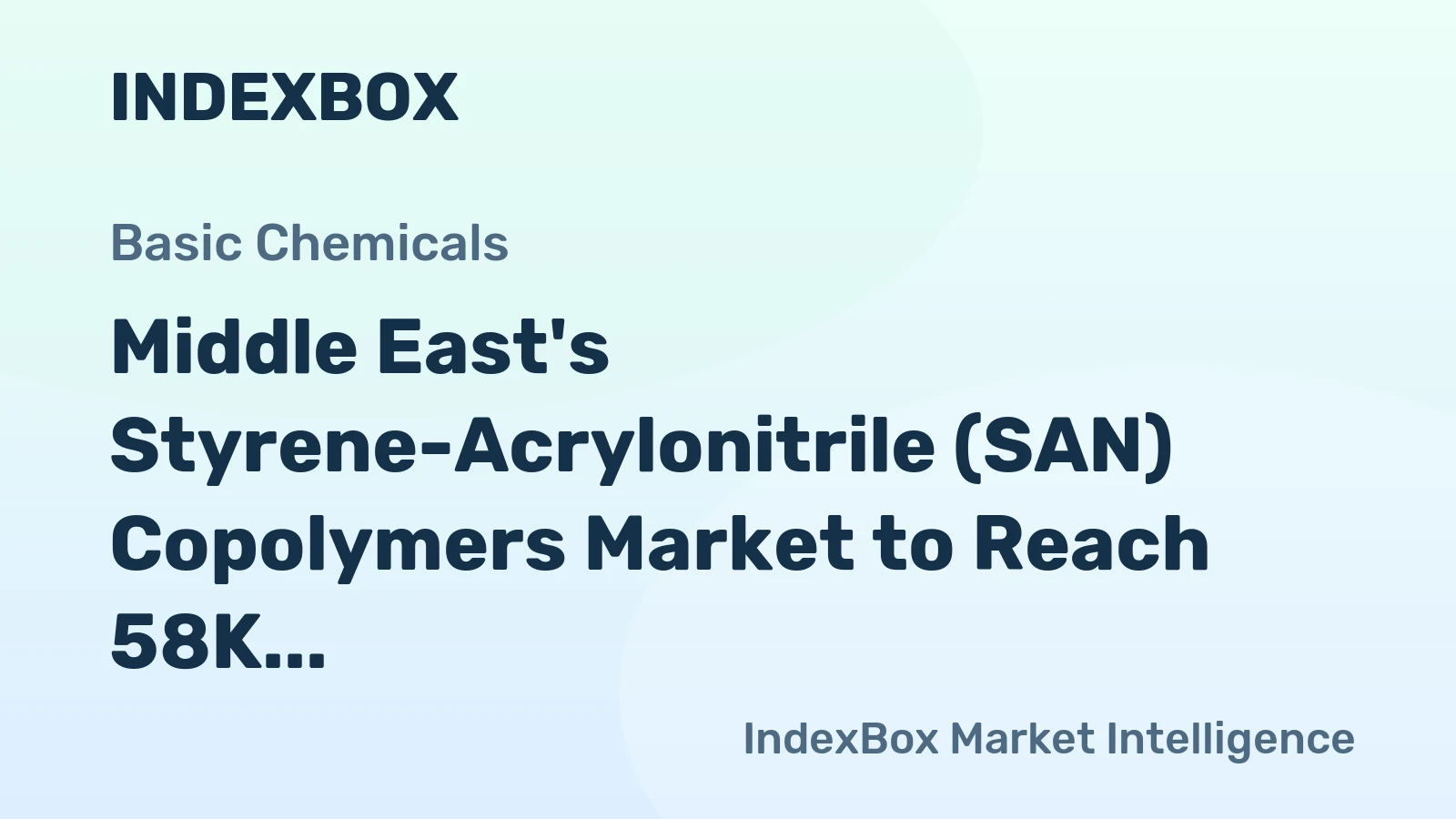 Middle East's Styrene-Acrylonitrile (SAN) Copolymers Market to Reach 58K Tons and $100M by 2035