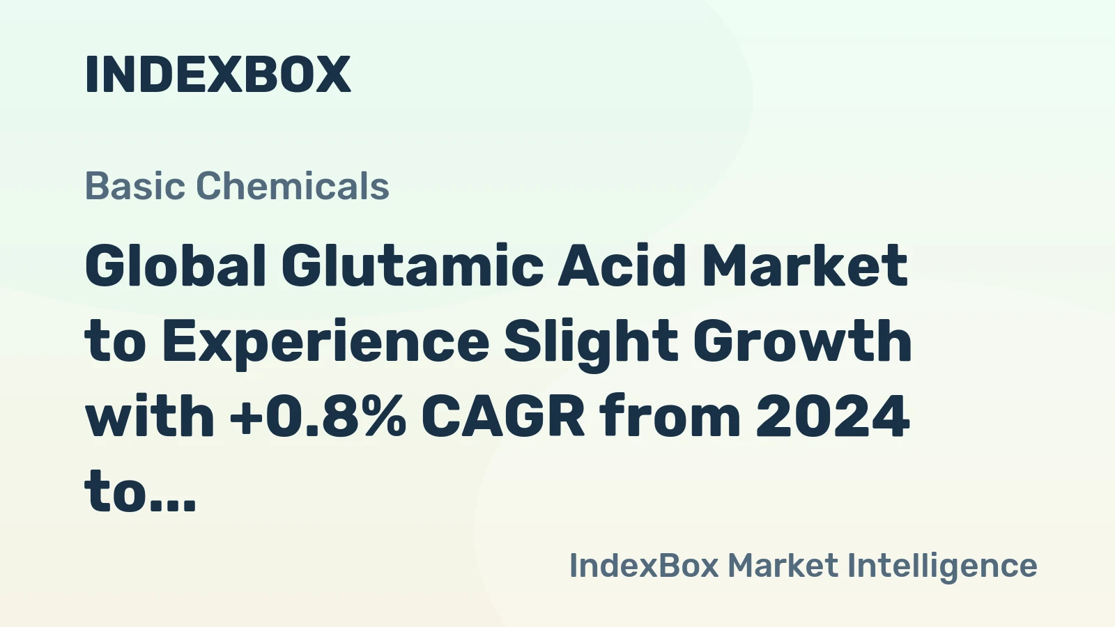 Global Glutamic Acid Market to Experience Slight Growth with +0.8% CAGR from 2024 to 2035, Reaching $2.5B Value