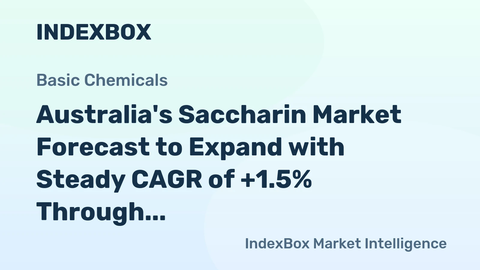 Australia's Saccharin Market Forecast to Expand with Steady CAGR of +1.5% Through 2035
