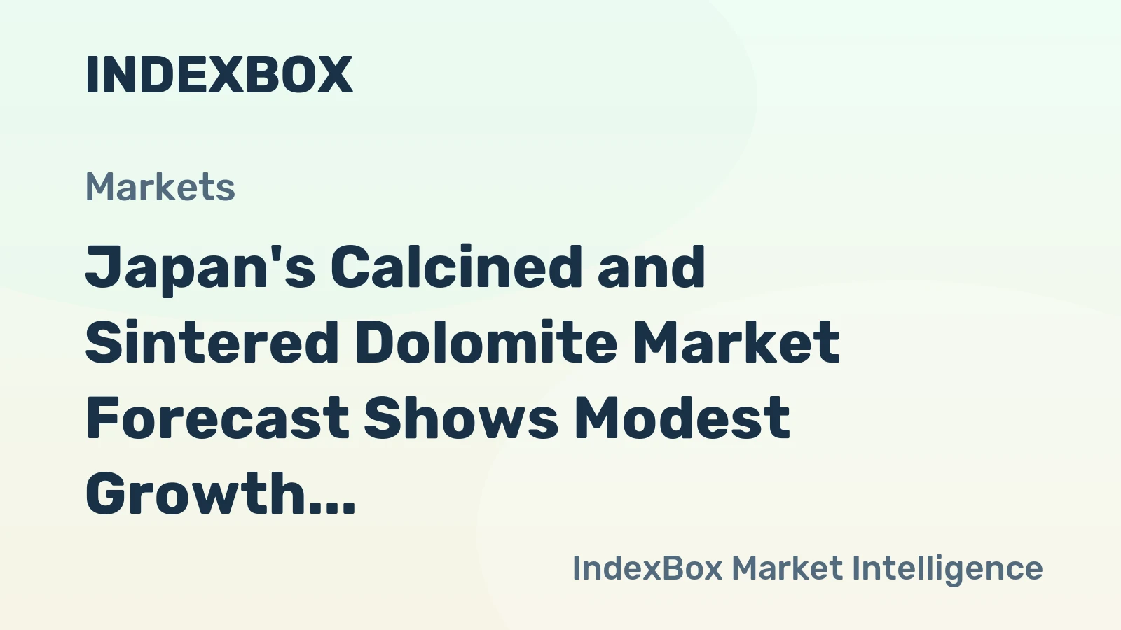 Japan's Calcined and Sintered Dolomite Market Forecast Shows Modest Growth With a +0.8% Volume CAGR