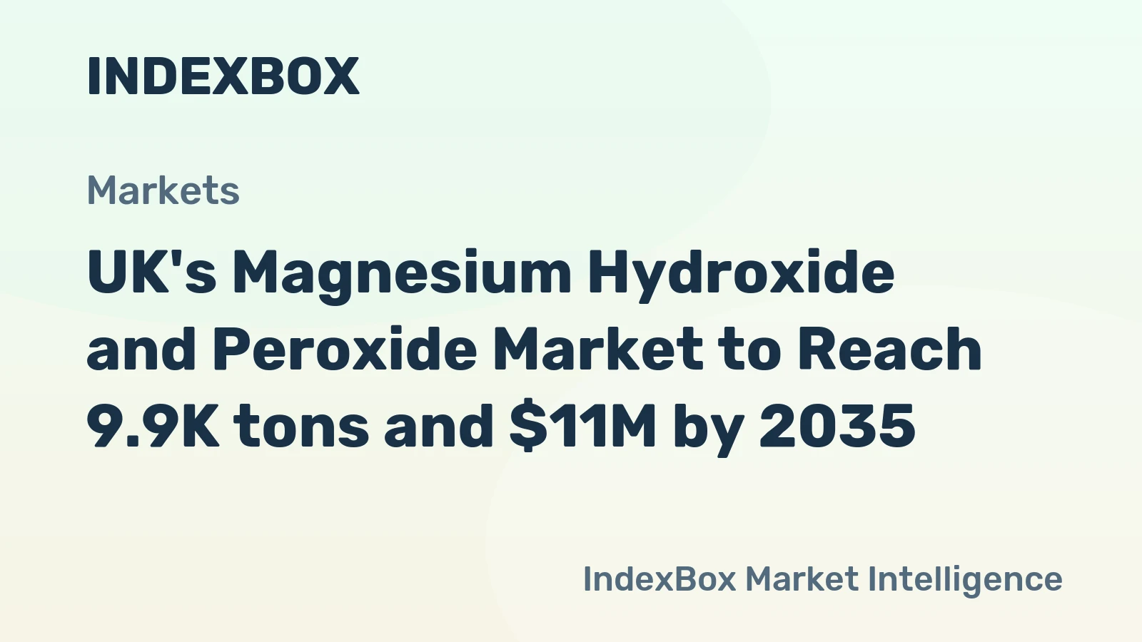 UK's Magnesium Hydroxide and Peroxide Market to Reach 9.9K tons and $11M by 2035