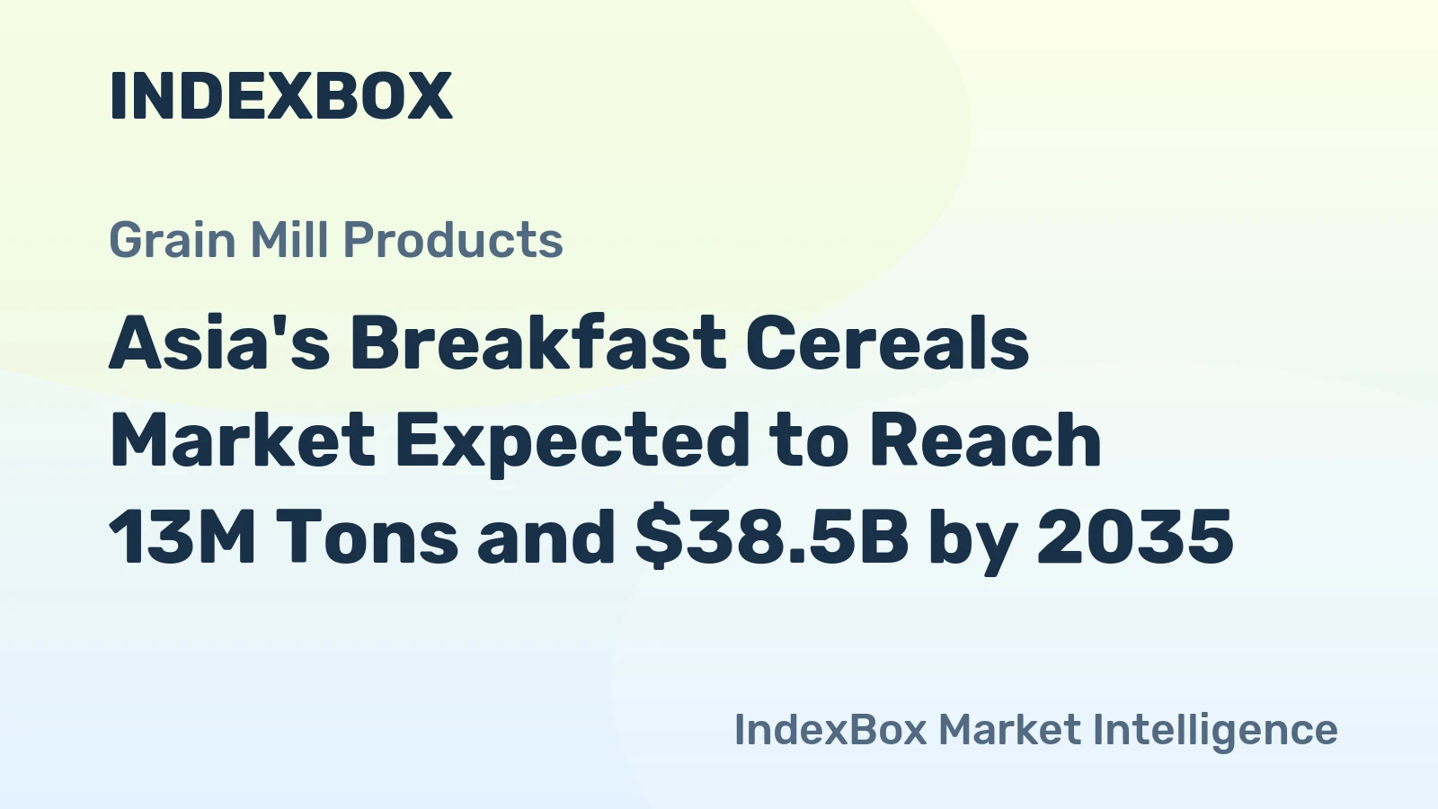 Asia's Breakfast Cereals Market Expected to Reach 13M Tons and $38.5B by 2035