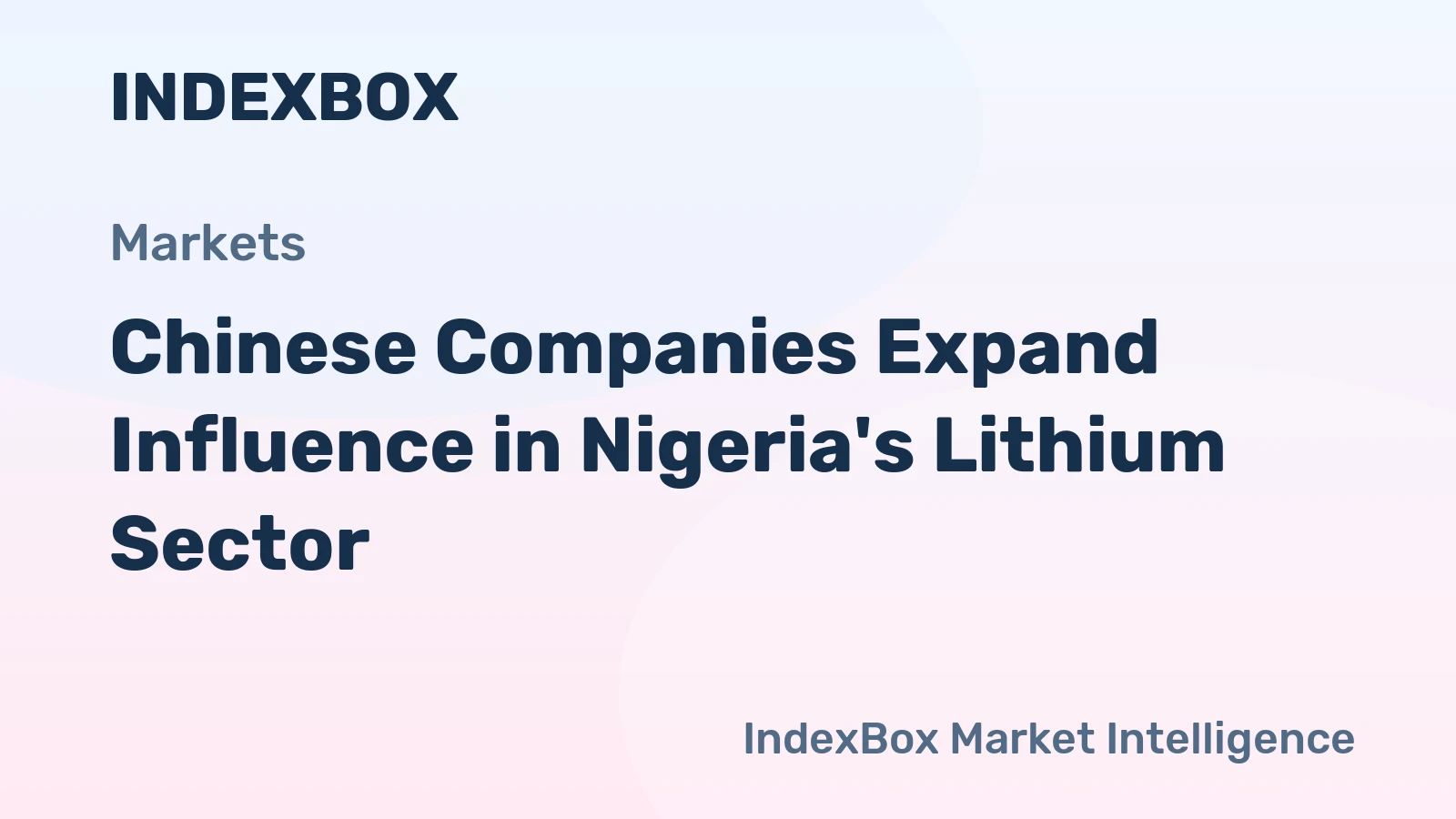 Chinese Companies Expand Influence in Nigeria's Lithium Sector