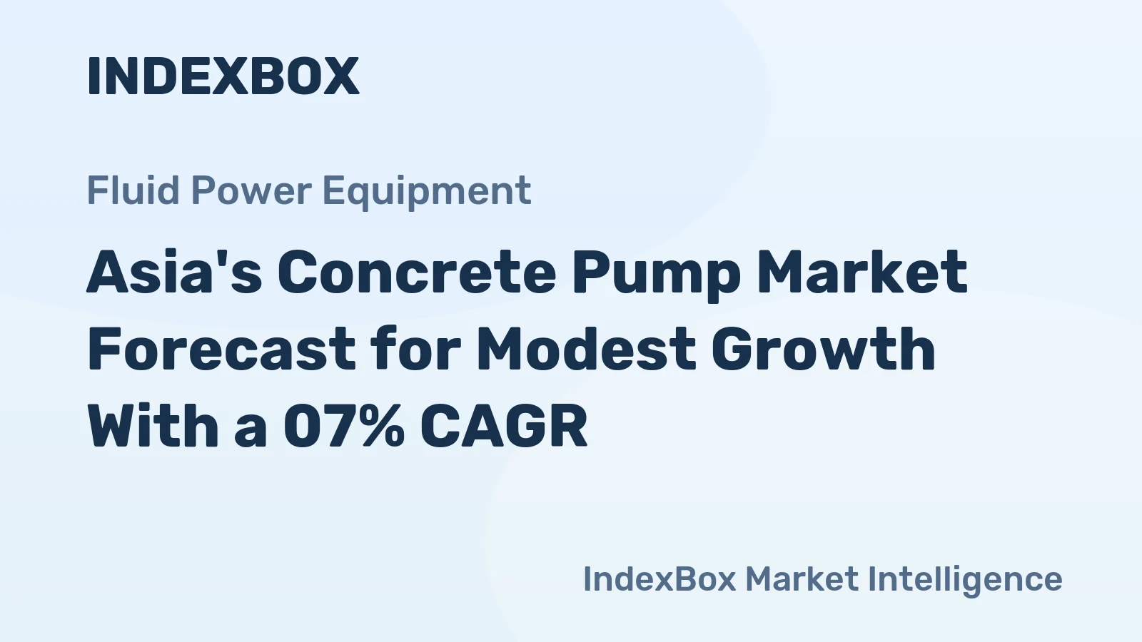 Asia's Concrete Pump Market Forecast for Modest Growth With a 07% CAGR