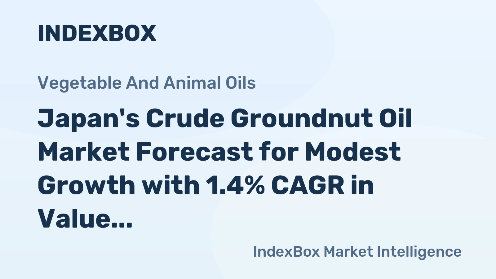 Japan's Crude Groundnut Oil Market Forecast for Modest Growth with 1.4% CAGR in Value