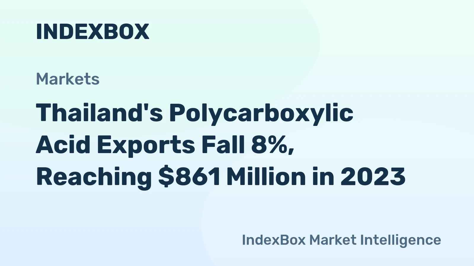 Thailand's Polycarboxylic Acid Exports Fall 8%, Reaching $861 Million in 2023